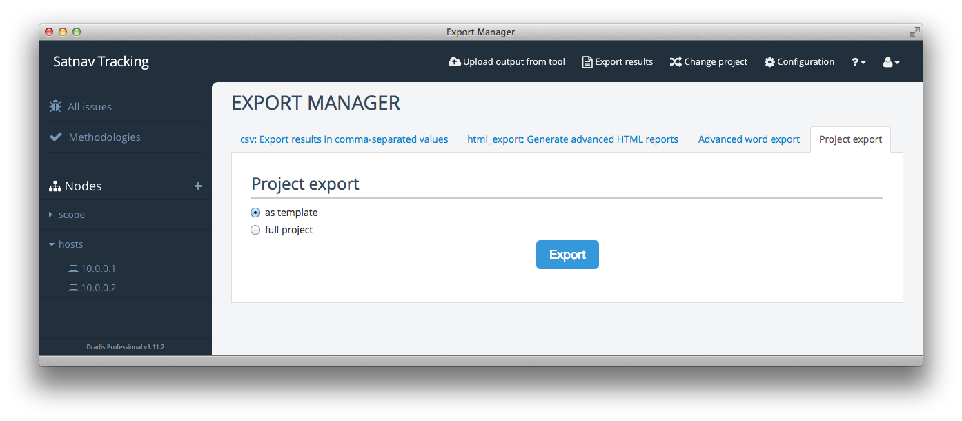 Integrated Export / Upload managers - Dradis Framework Blog