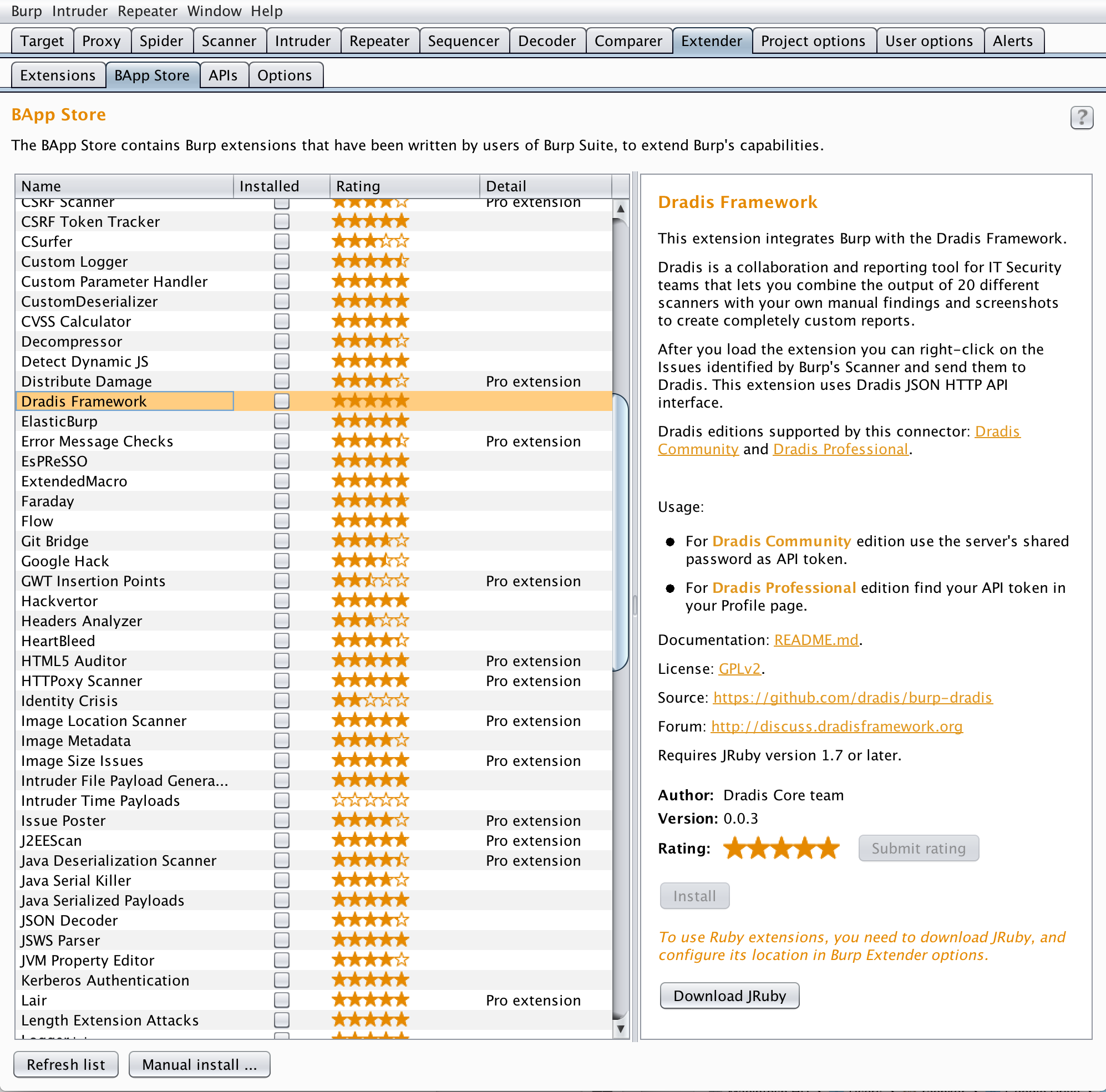 Configure the Burp-Dradis Extension | Dradis Framework