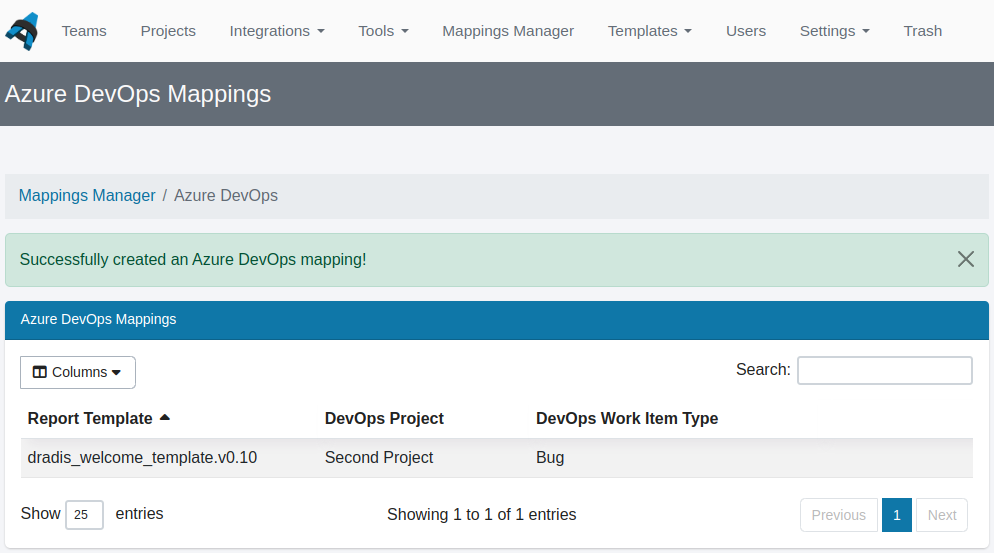 Azure DevOps Mappings | Dradis Pro Help